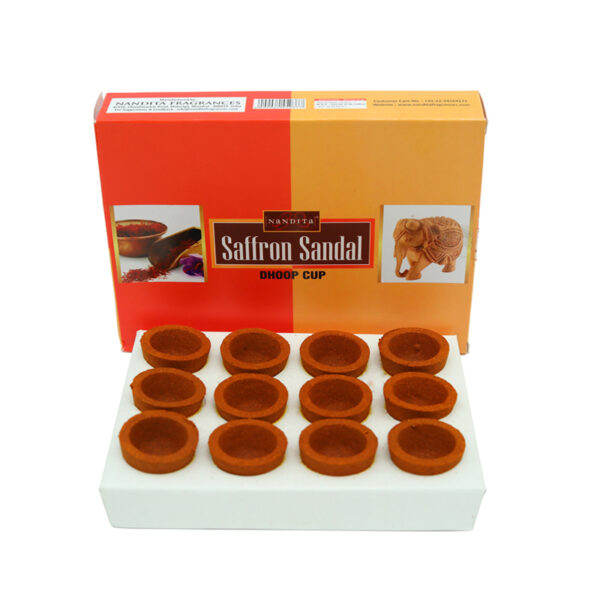 Nandita Saffron Sandal Dhoop 12 Cup | Premium Incense for Spiritual ...