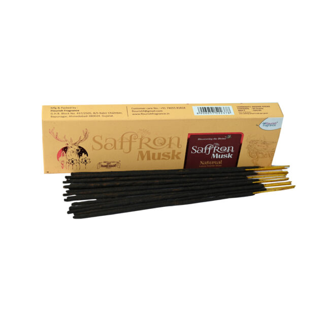 Flourish Saffron Musk Natural – Premium Handcrafted Masala Incense Sticks